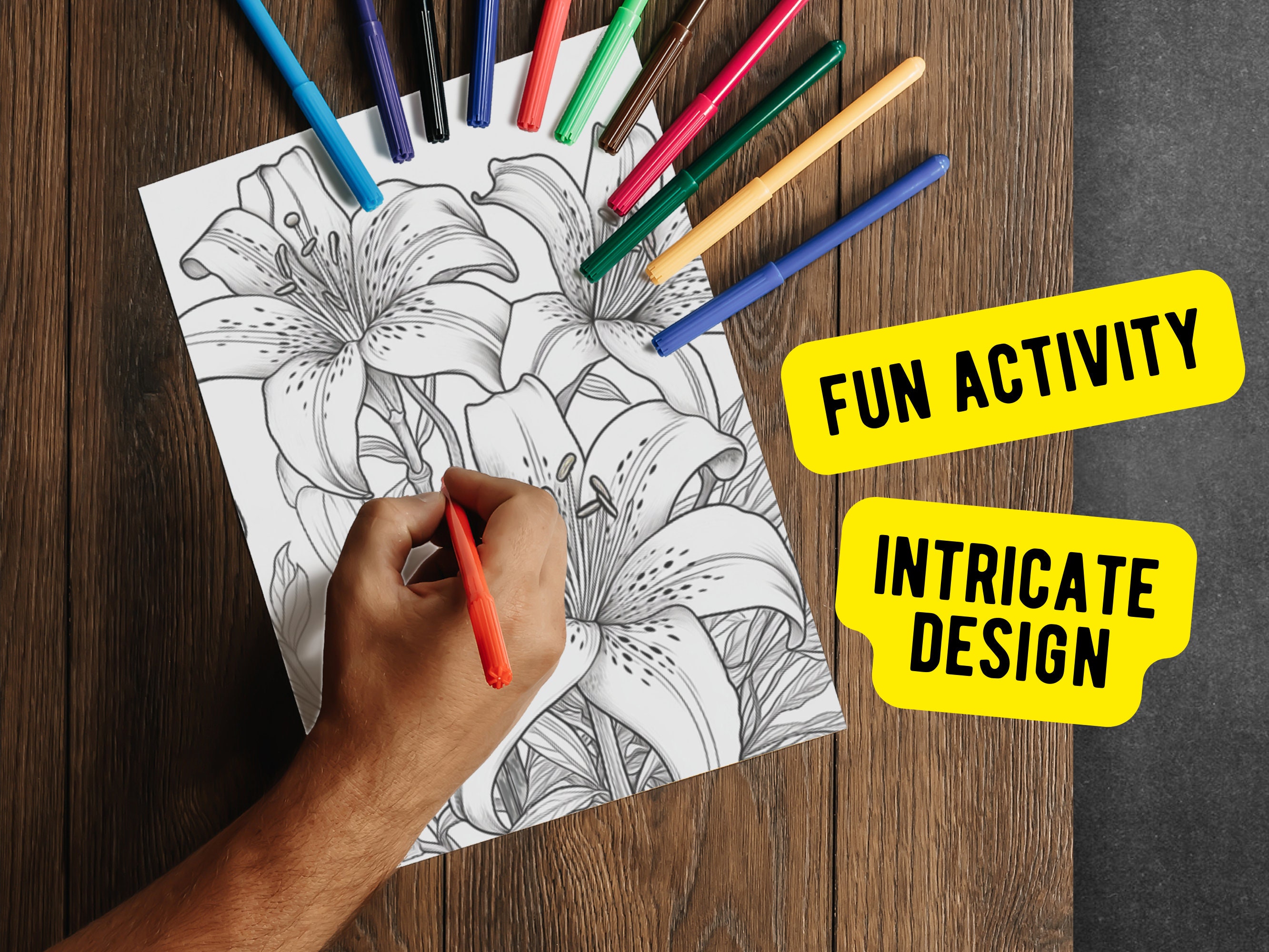 50 Wildflowers Coloring Pages Printable PDF, Nature Coloring Book ...