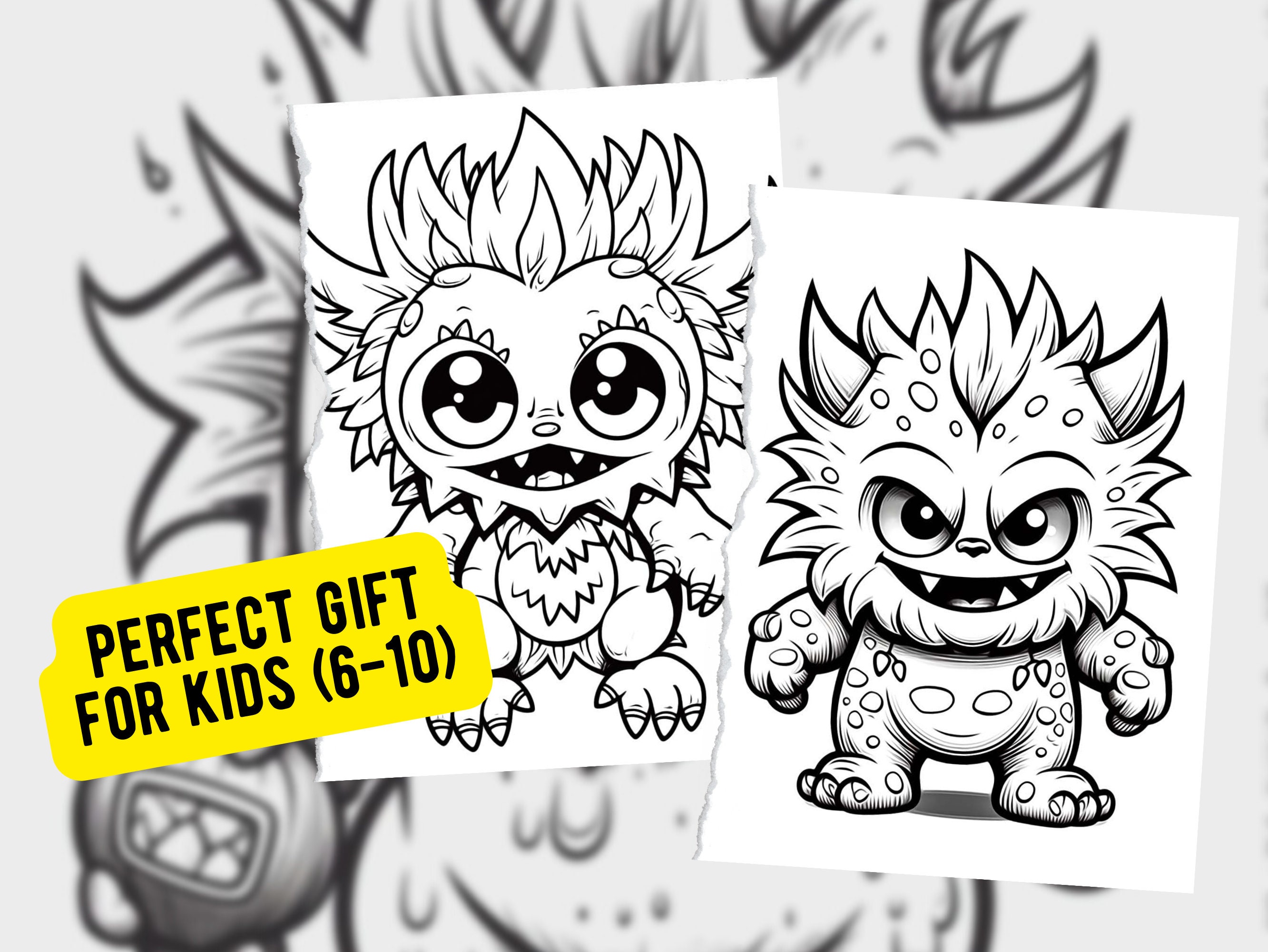 71 Pages Creepy Monsters Coloring Cute Monster to Color, Cute Halloween ...