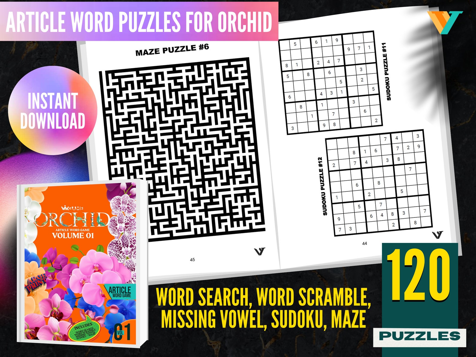 120 Orchid Plant Lover Word Puzzle Game, Word Search, Word Scramble ...