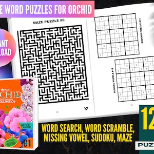 120 Orchid Plant Lover Word Puzzle Game, Word Search, Word Scramble ...