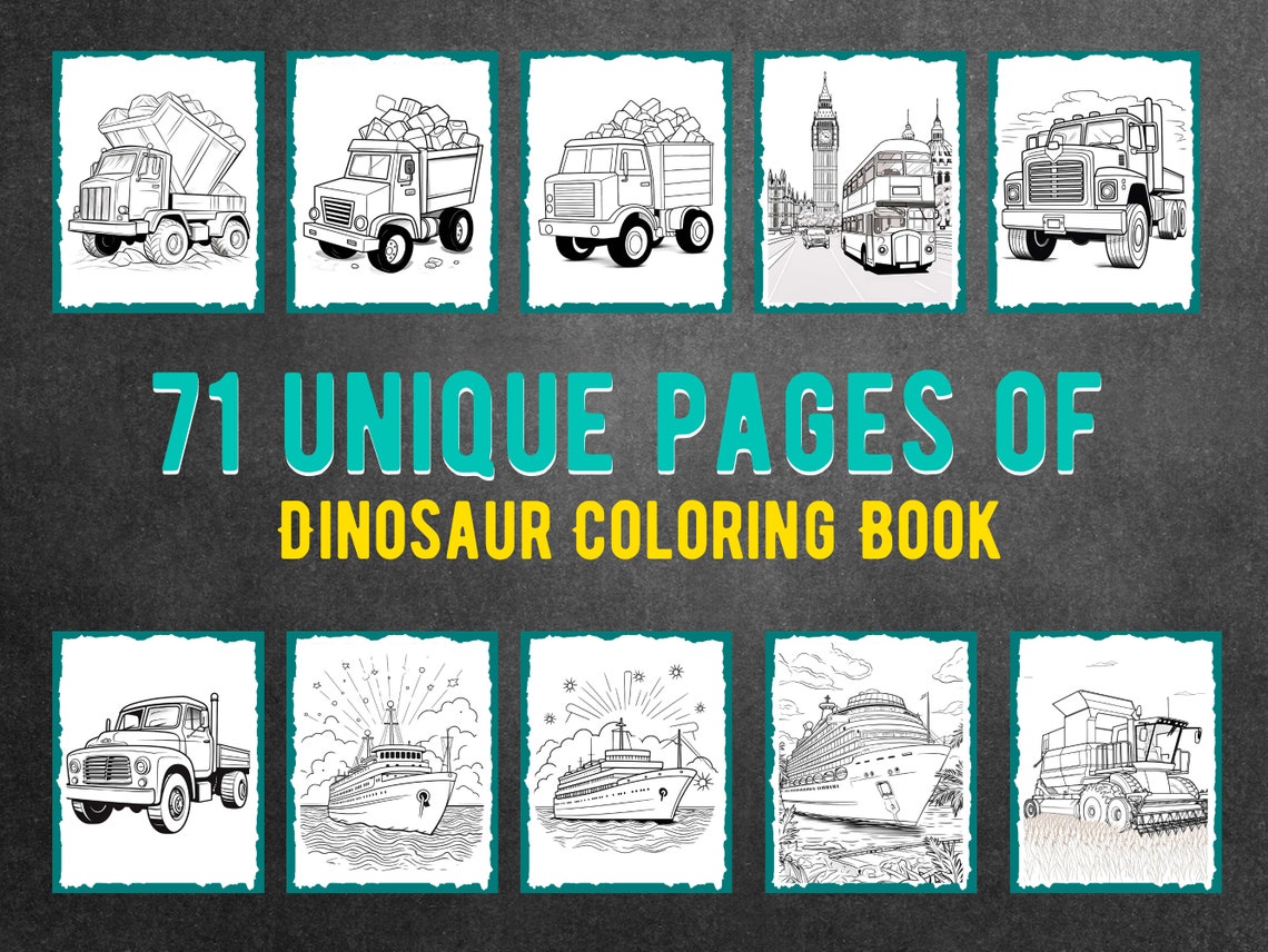 71 Vehicle Coloring Pages Digital Download Printable PDF, Printable ...