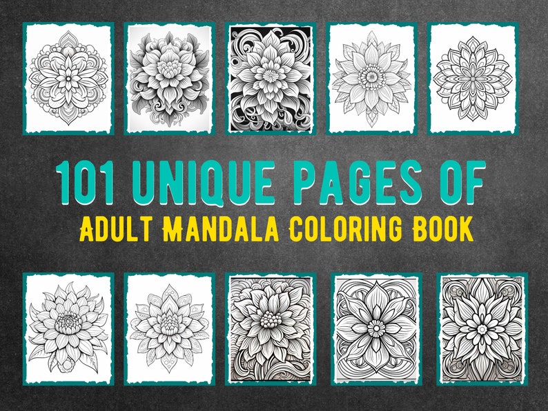 Mandala Coloring 101 Pages, Printable Activities, Instant Download, Pdf ...