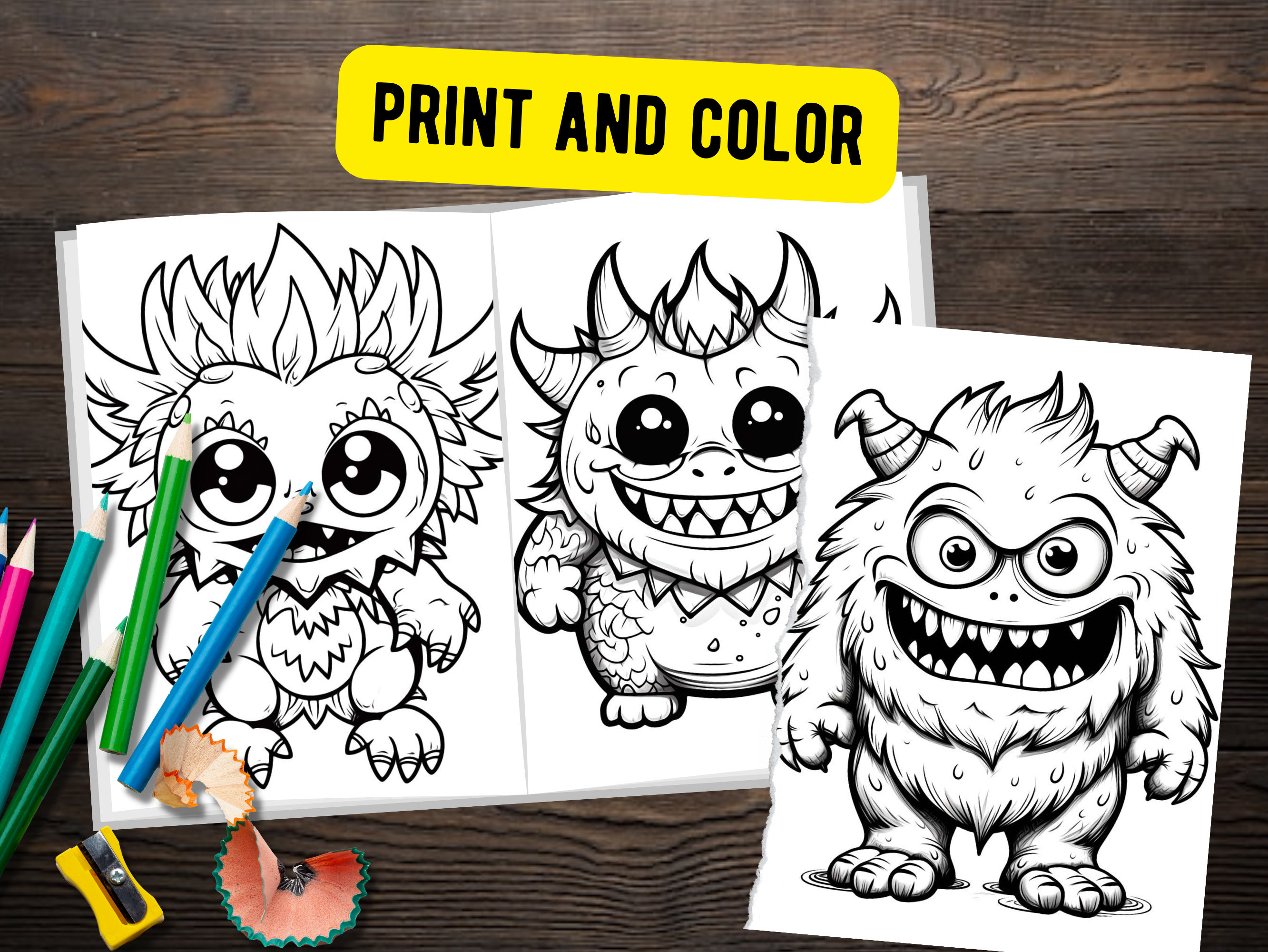 71 Pages Creepy Monsters Coloring Cute Monster to Color Cute - Etsy