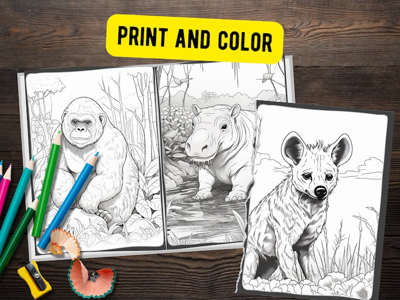 50 Safari Animals Coloring Pages Printable PDF, Wildlife Animals ...
