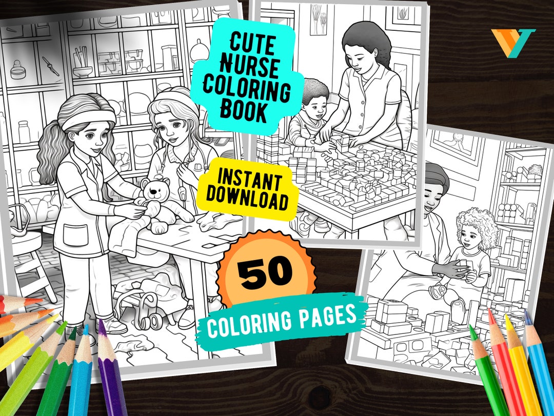Hospital Nurse Medical Nursing 50 Coloring Pages Part 1 Instant ...