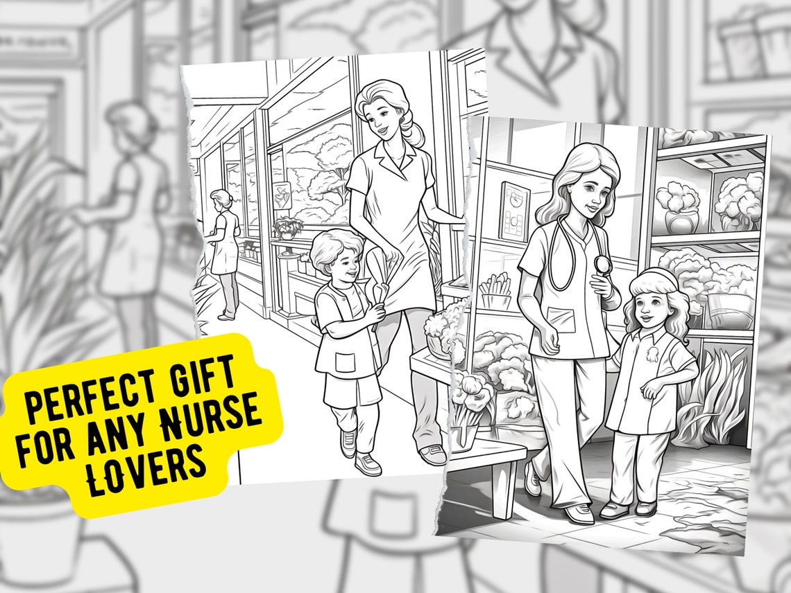 50 Pages Cute Nurse Coloring Page Part 2, Meditation Claming Coloring ...