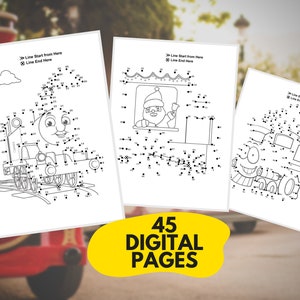Train Dot to Dot Coloring Book, Kids Activities Kits Printable Pages ...