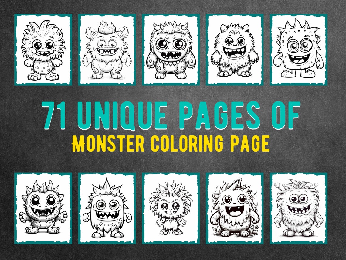 Cute and Creepy Monsters Coloring Pages 71 Cute Monster to Color ...