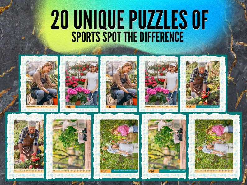 Gardening Spot the Difference Printable PDF Pages, Horticulture ...