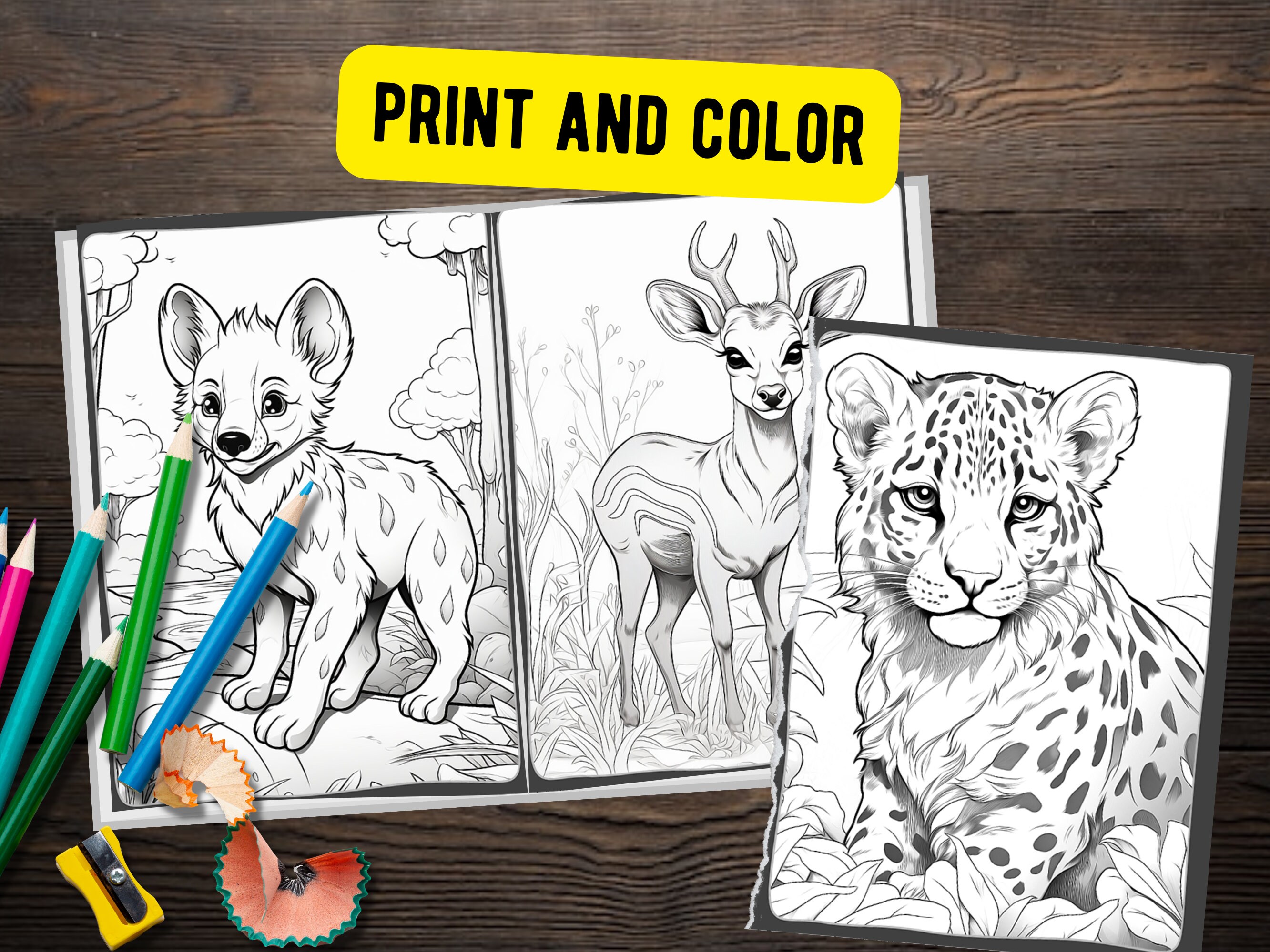 Safari Animals Wildlife Coloring Pages, 50 Printable PDF Sheets ...