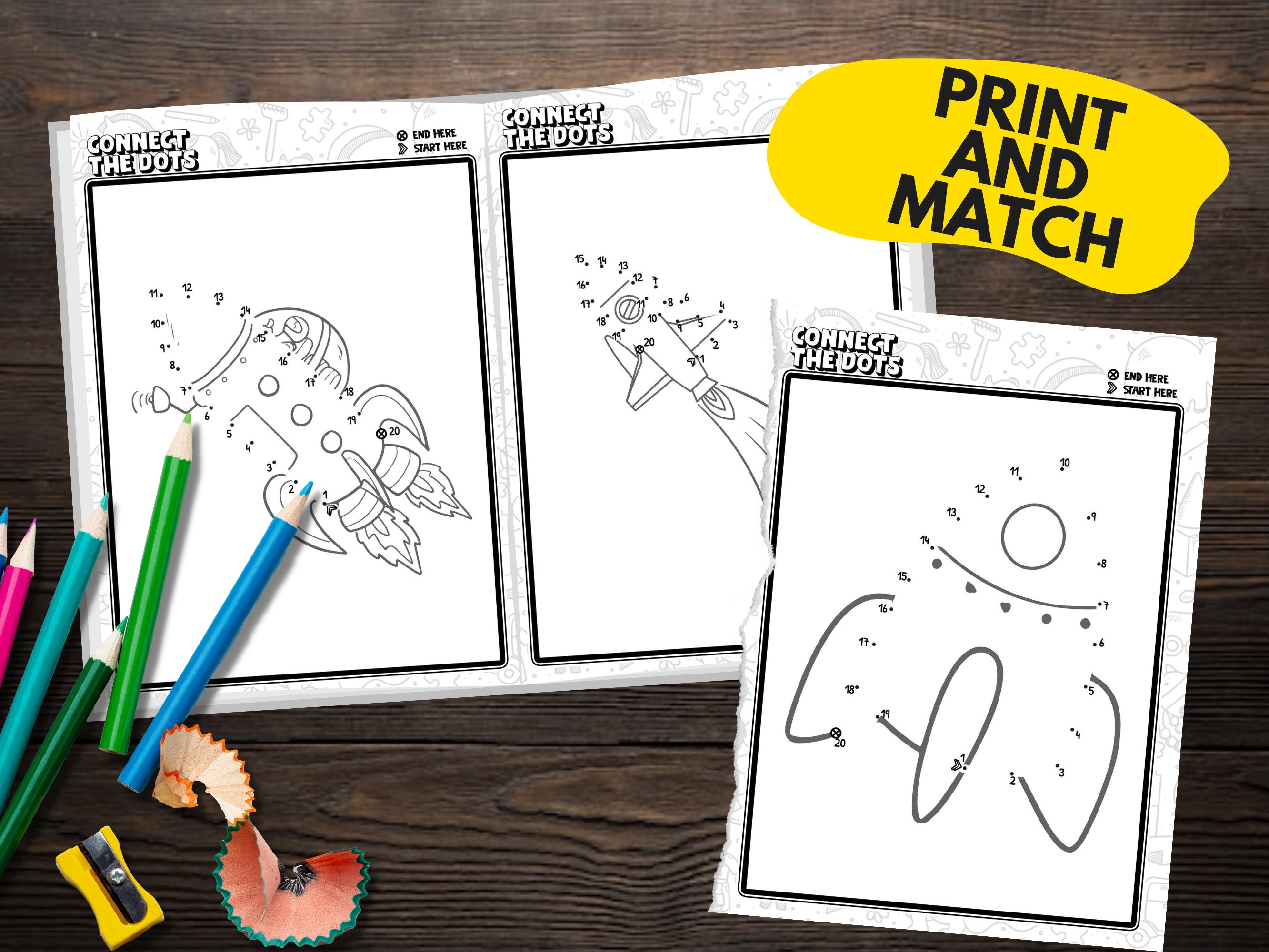 Galaxy and Space Connect the Dots Activity Pages Printable PDF for ...
