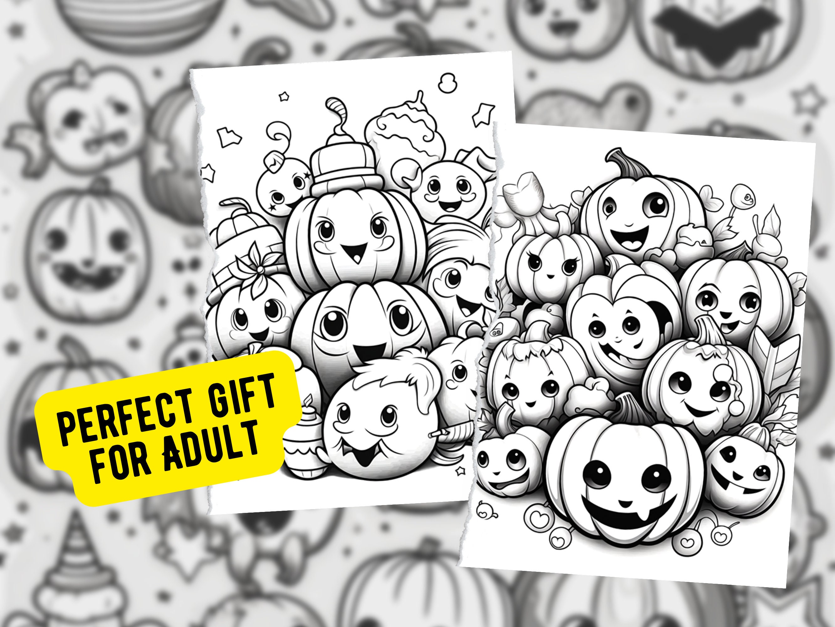 71 Halloween Doodle Coloring Pages for Adult and Kid, Printable PDF ...