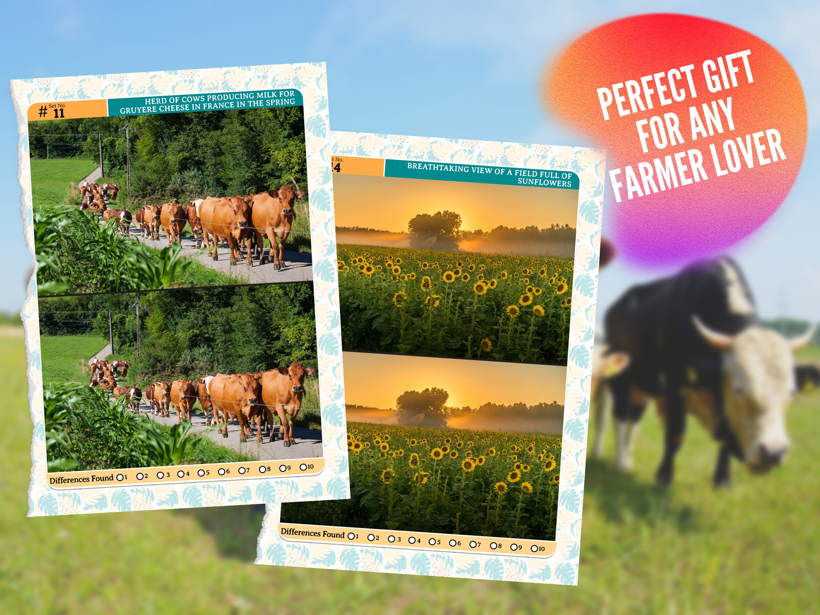 Agriculture Farm Spot the Difference, Colorful Garden Printable Pages ...