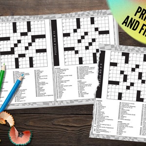Crossword Puzzles Book for Adults Instant Download, Fun Activities for ...
