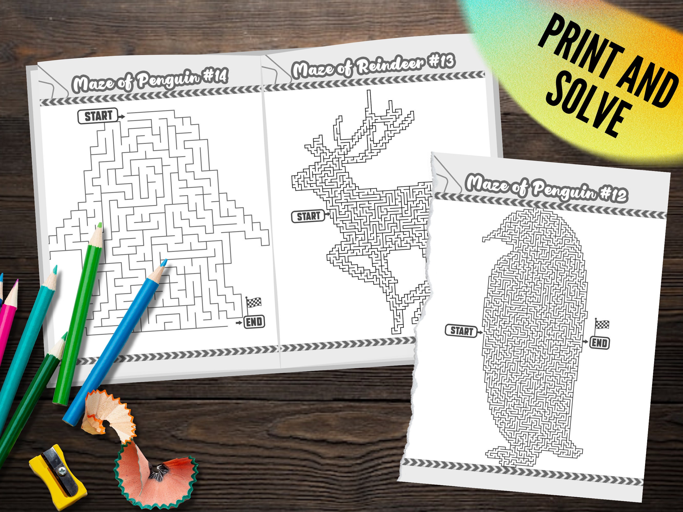 90 Animal Shaped Mazes for Kids for Ages 8-12 & Adults, an Amazing Fun ...