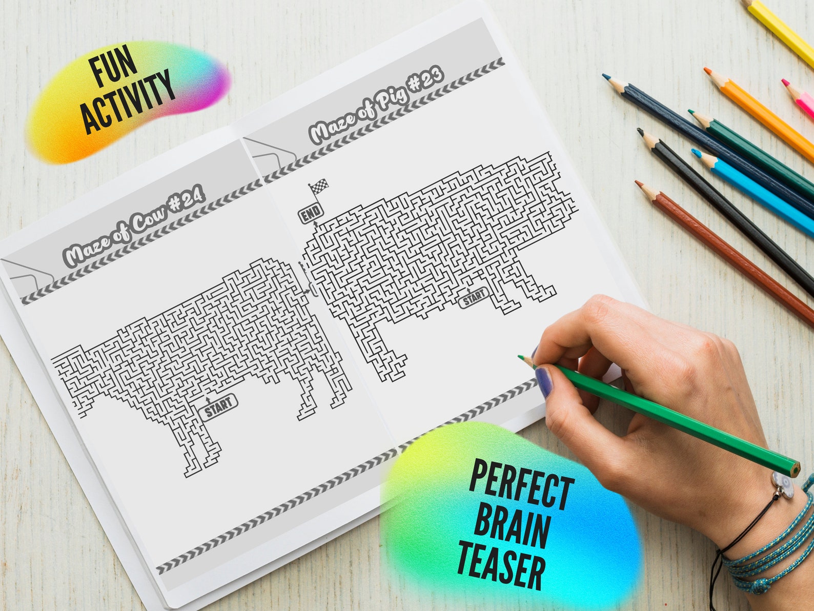 90 Pages of Animal Shaped Mazes Printable PDF for Kids of Ages 8-12 ...