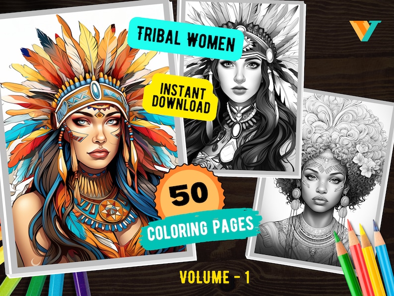 50 Native Tribal Women Mandala Coloring Pages, Instant Download, Native ...
