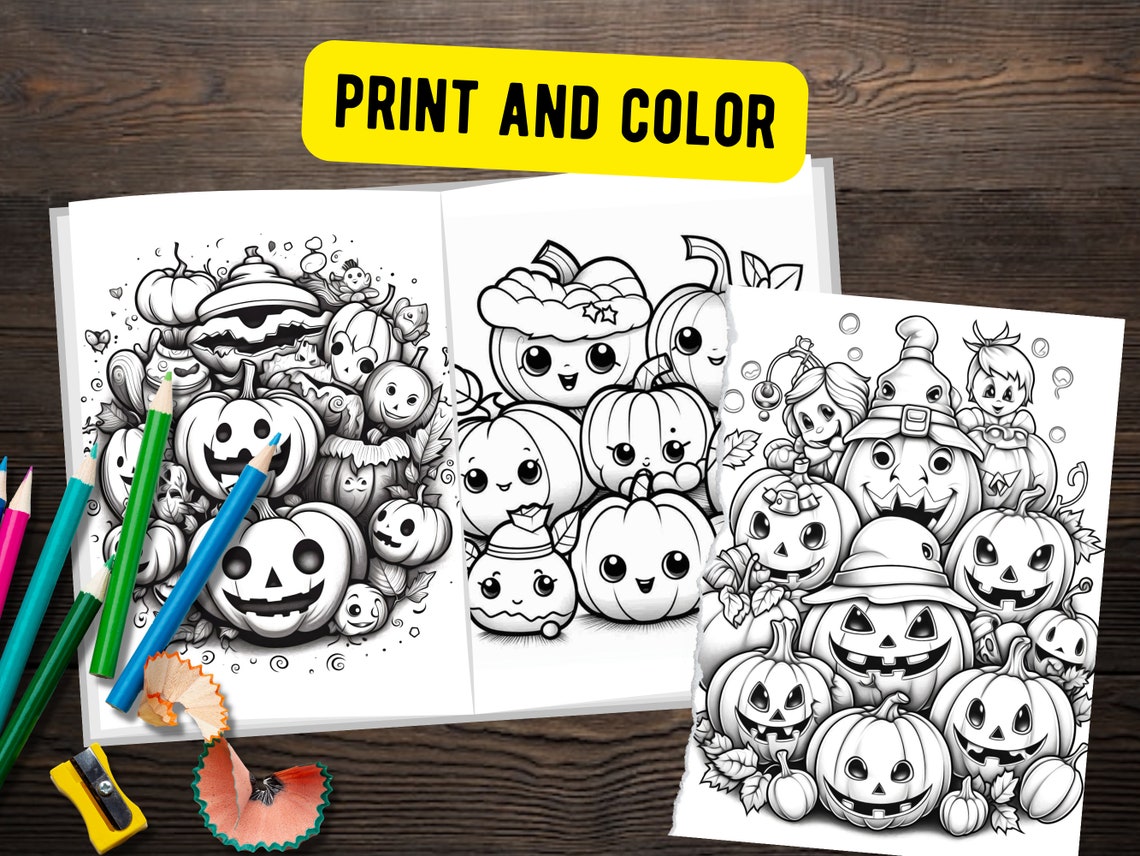 71 Halloween Doodle Coloring Pages for Adult and Kid, Printable PDF ...