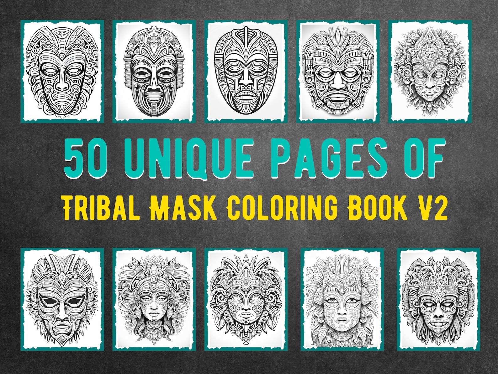 Tribal Native Mask Mandala Vol. 2 Coloring 50 Pages Instant Download ...
