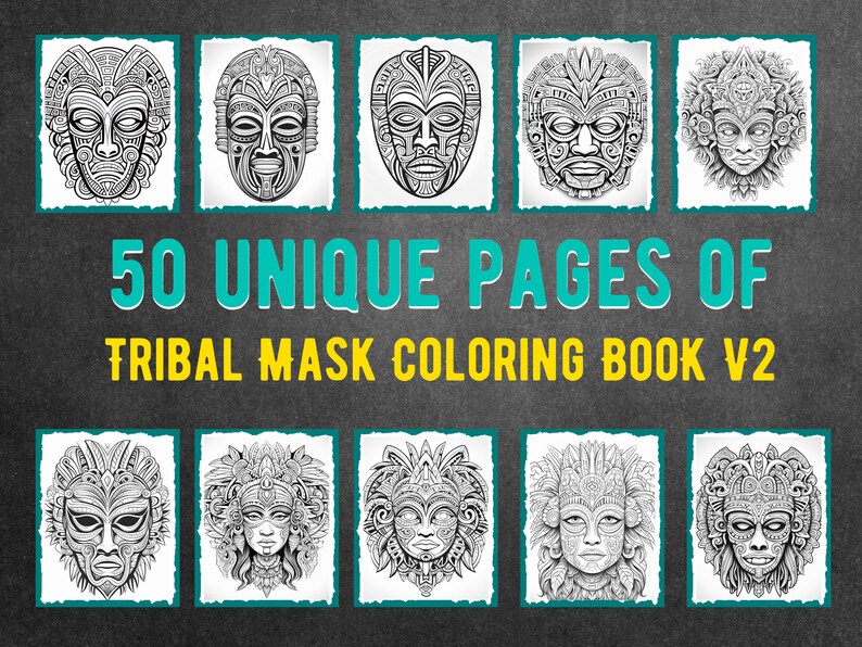 Tribal Native Mask Mandala Vol. 2 Coloring 50 Pages Instant Download ...
