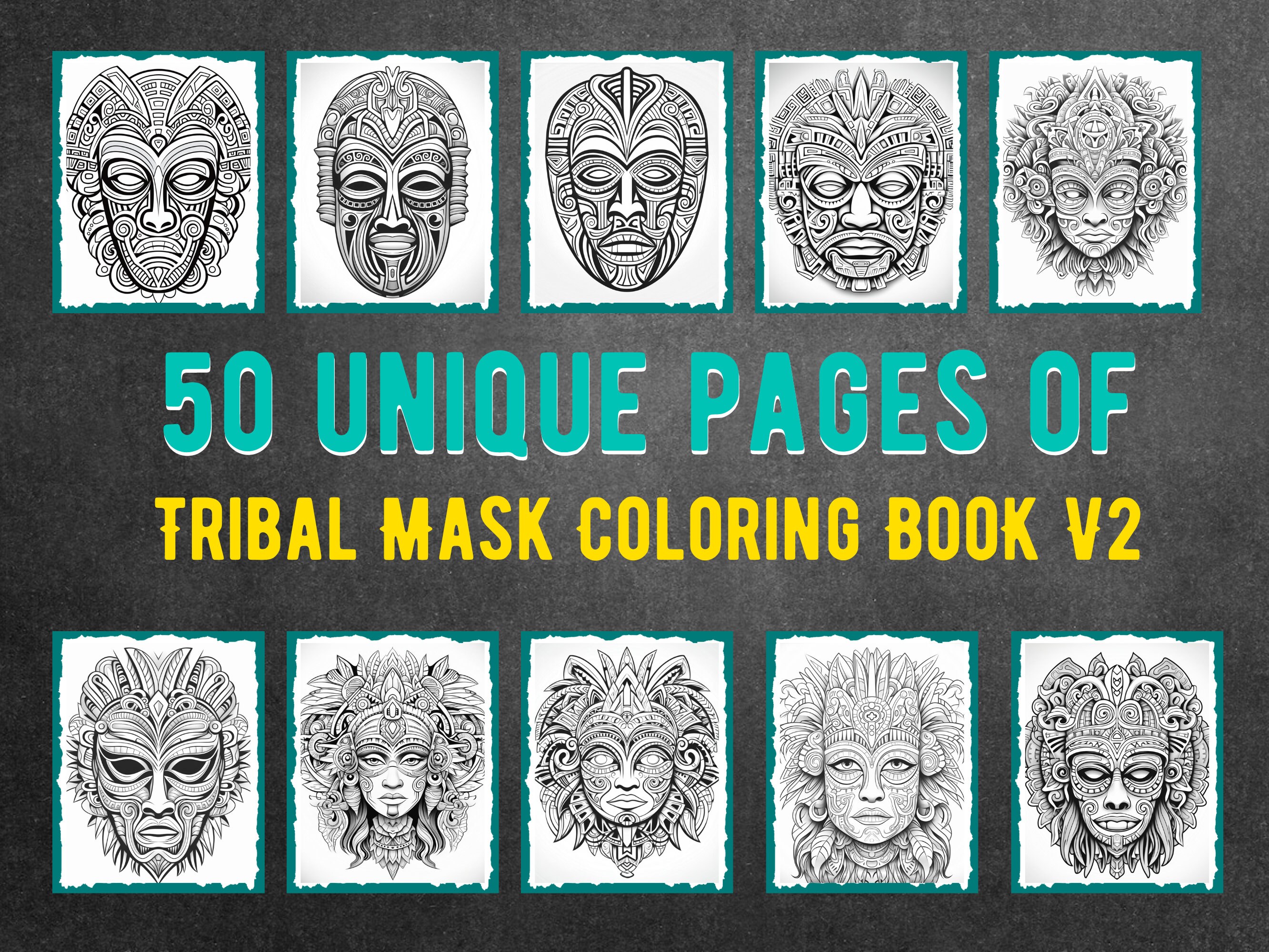 Tribal Native Mask Mandala Vol. 2 Coloring 50 Pages Instant Download ...