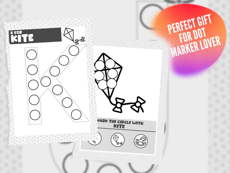 Dot Marker Coloring Book for Toddler Ages 3-5, Instant PDF Download ...