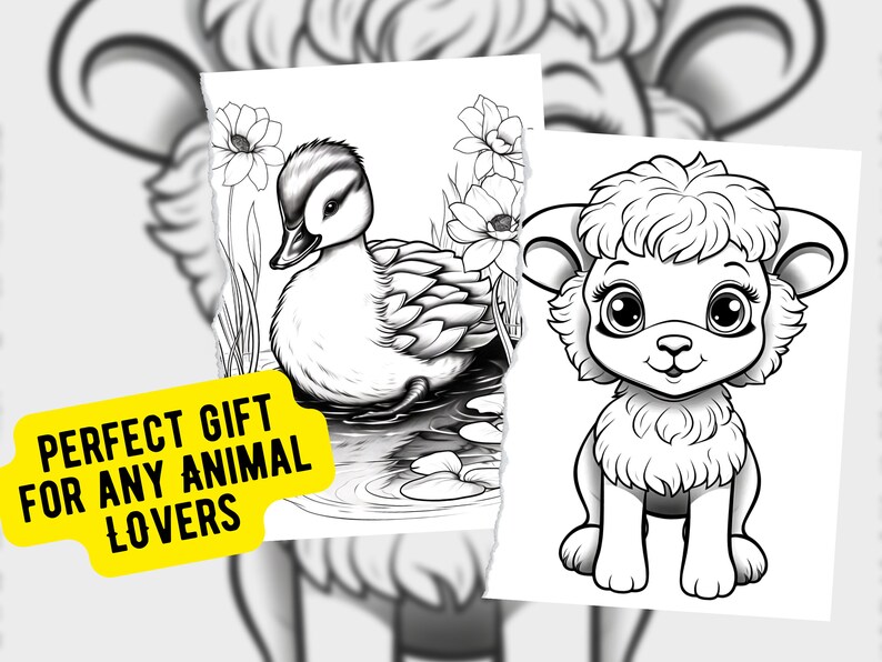 50 Cute Animal Coloring Pages Vol: 4, Kids Coloring Book, Gifts for ...