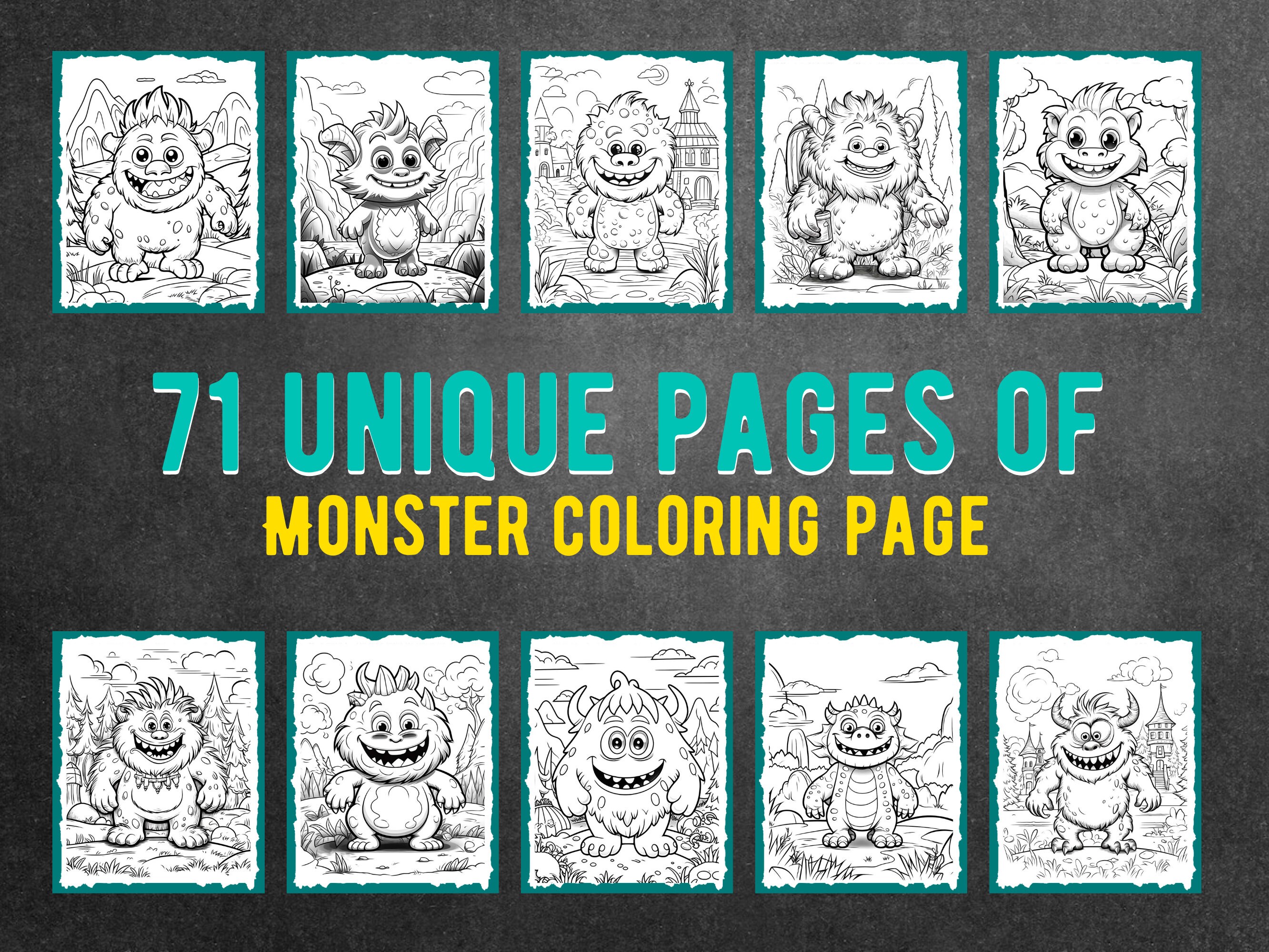 71 Cute Monsters Coloring Pages, Printable PDF for Kids, Kids Coloring ...