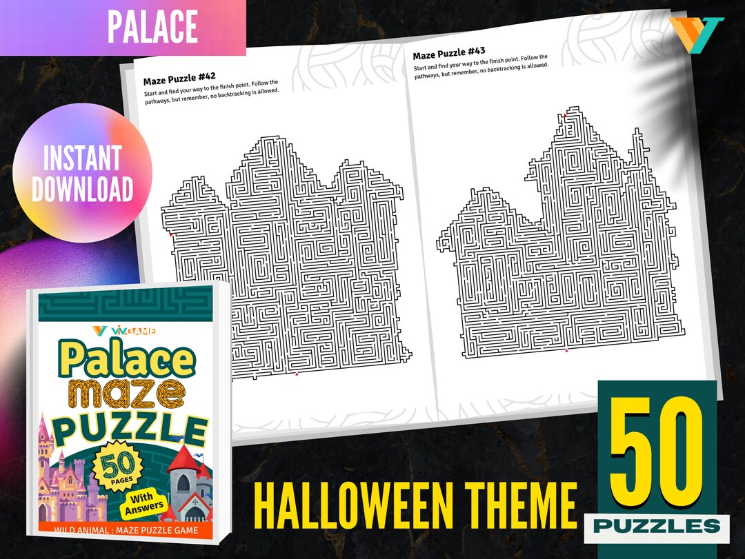 Mystical Palace Maze Game Puzzle 50 Pages Including Solutions - Etsy