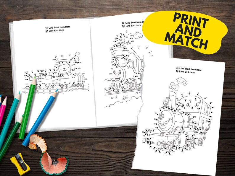 Train Dot to Dot Coloring Book Kids Activities Kits Printable - Etsy