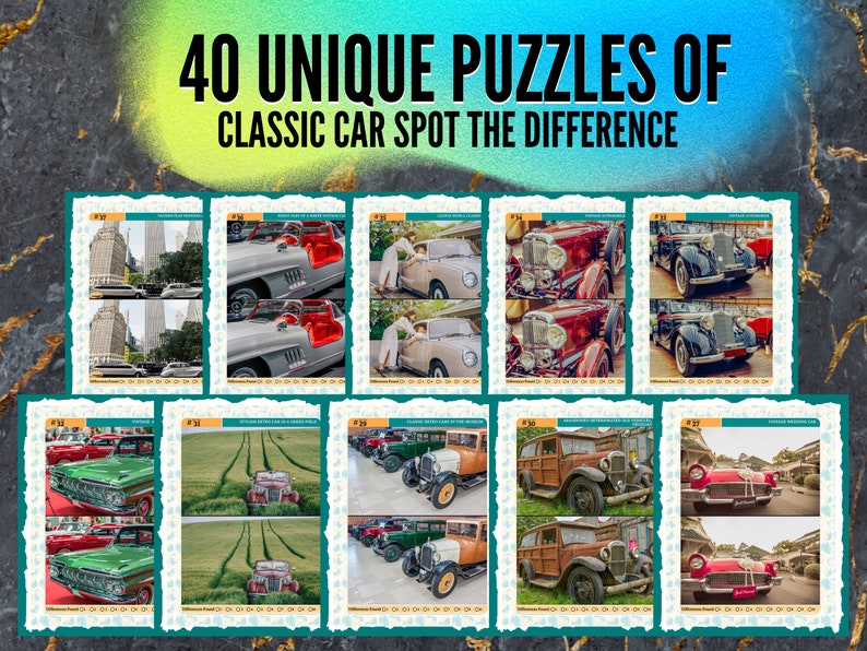 Classic Car Spot the Difference, Coloring Pages, Love Find the ...