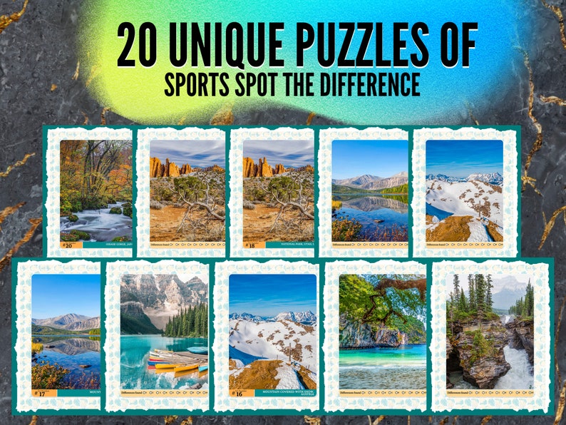 Landscape Spot the Difference Printable Puzzles, Instant Download ...