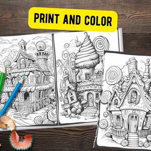50 Candyland Printable Coloring PDF File, Dessert Coloring, Candy ...