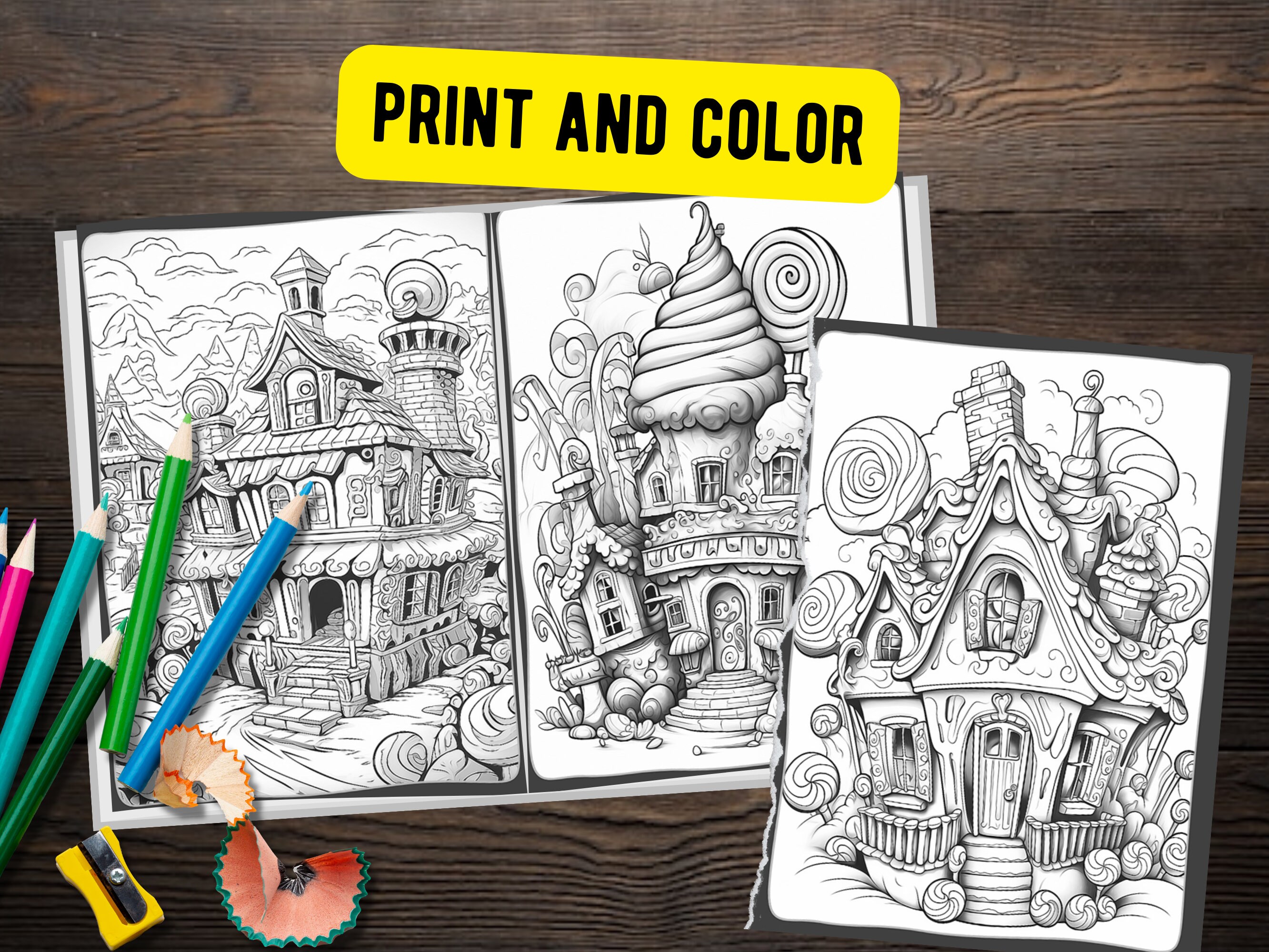 50 Candyland Printable Coloring PDF File, Dessert Coloring, Candy ...