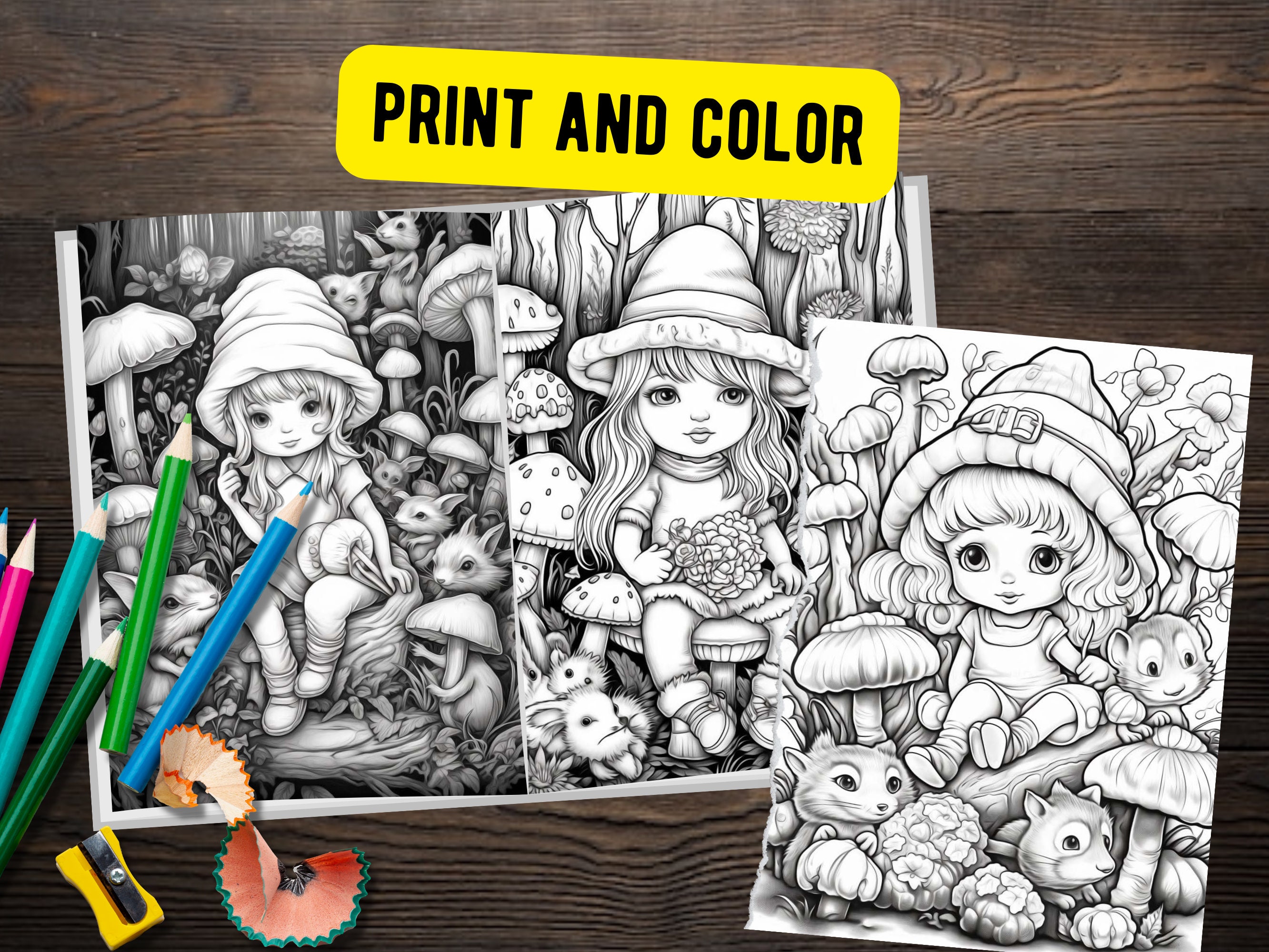 Cute Forest Fairy Girls Fantasy Coloring Book Printable PDF, 71 Pages ...