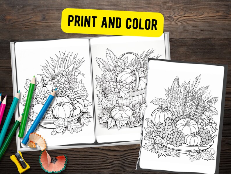 50 Autumn Fall Coloring Printable Pages, Instant Download, Fall ...