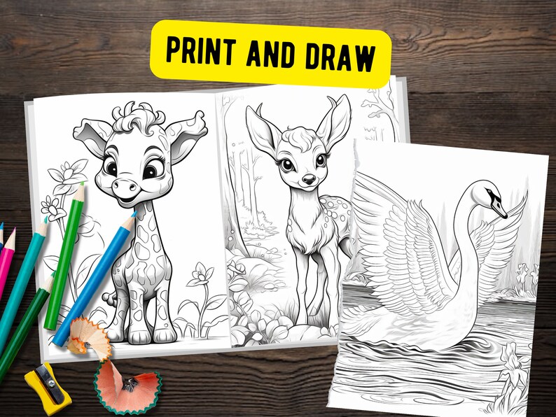 50 Pages Cute Animal Coloring Page, Meditation Calming Coloring Pages ...