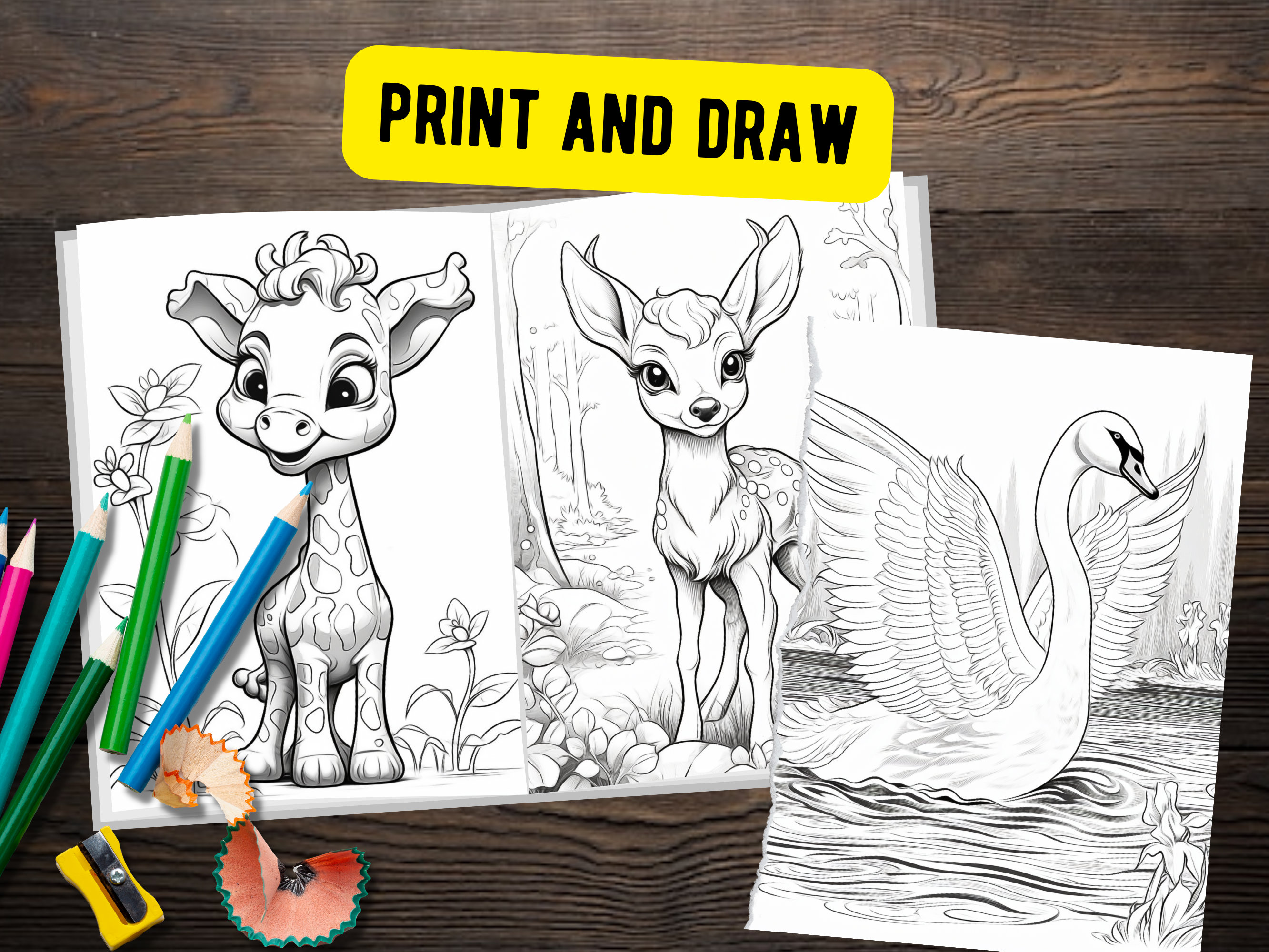 50 Pages Cute Animal Coloring Page, Meditation Calming Coloring Pages ...