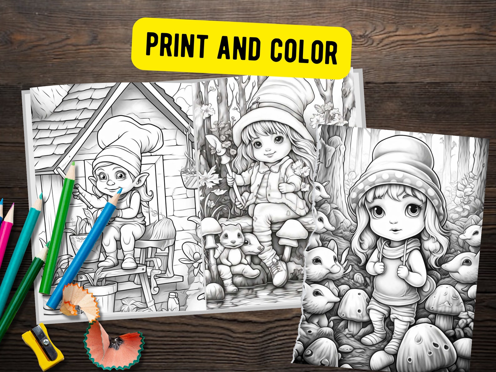 71 Cute Woodland Fairy Coloring Book Adults Kids Instant - Etsy