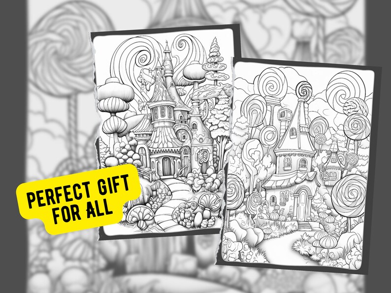 50 Candyland Printable Coloring PDF File, Dessert Coloring, Candy ...