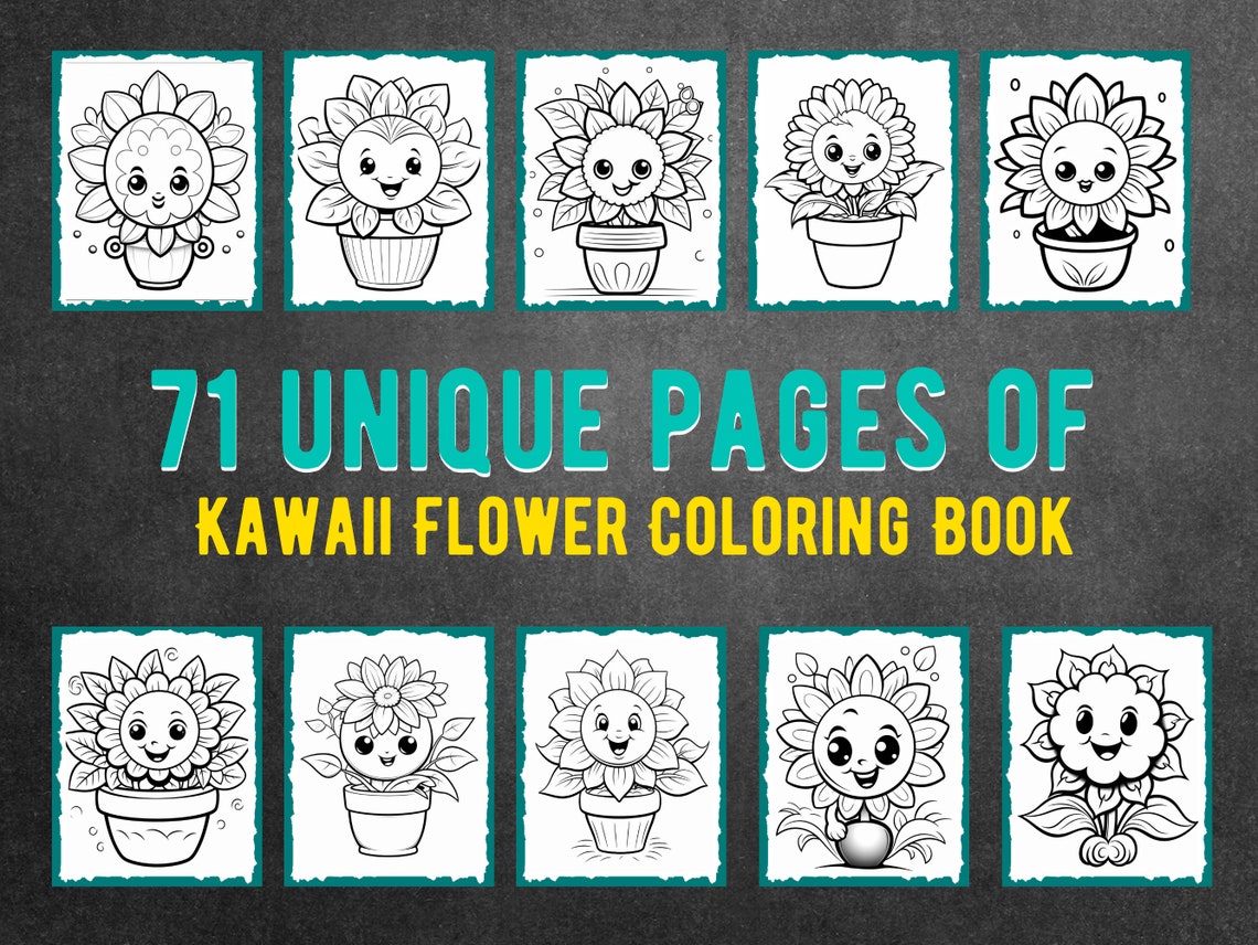 71 Kawaii Coloring Pages, Kawaii Coloring Book, Kawaii Flower Coloring ...