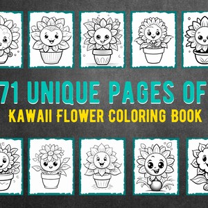 71 Kawaii Coloring Pages, Kawaii Coloring Book, Kawaii Flower Coloring ...
