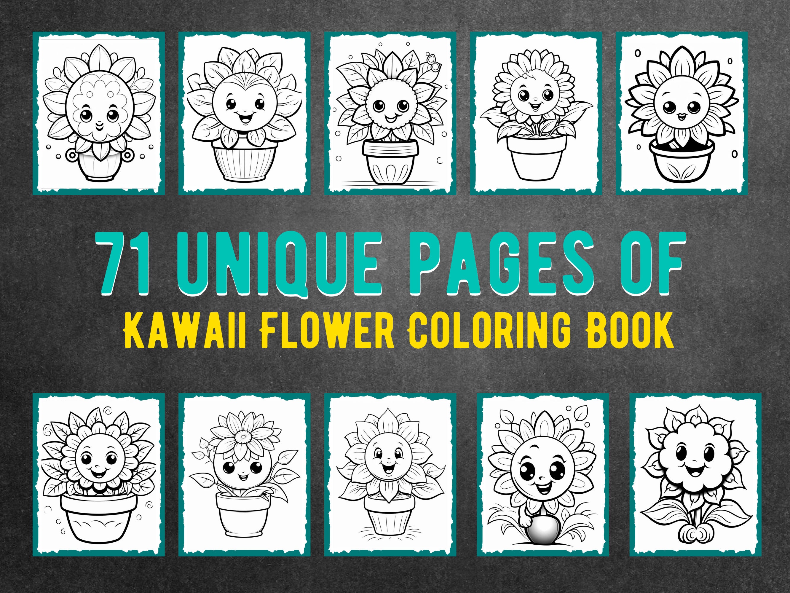 71 Kawaii Coloring Pages, Kawaii Coloring Book, Kawaii Flower Coloring ...