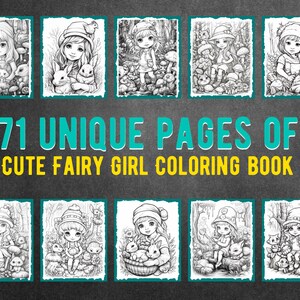 71 Cute Woodland Fairy Coloring Book, Adults Kids Instant Download ...