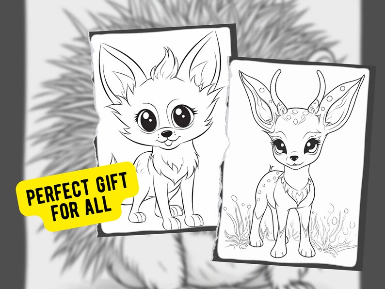 Cute Baby Safari Animal Coloring Pages, 50 Printable PDF Sheets, Wild ...