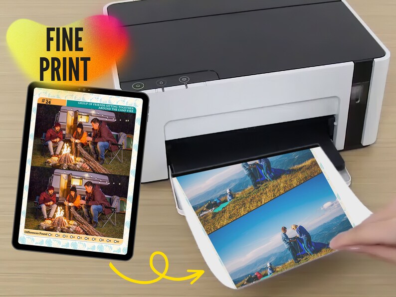 40 Camping Spot the Difference Printable Pages, Instant Download ...