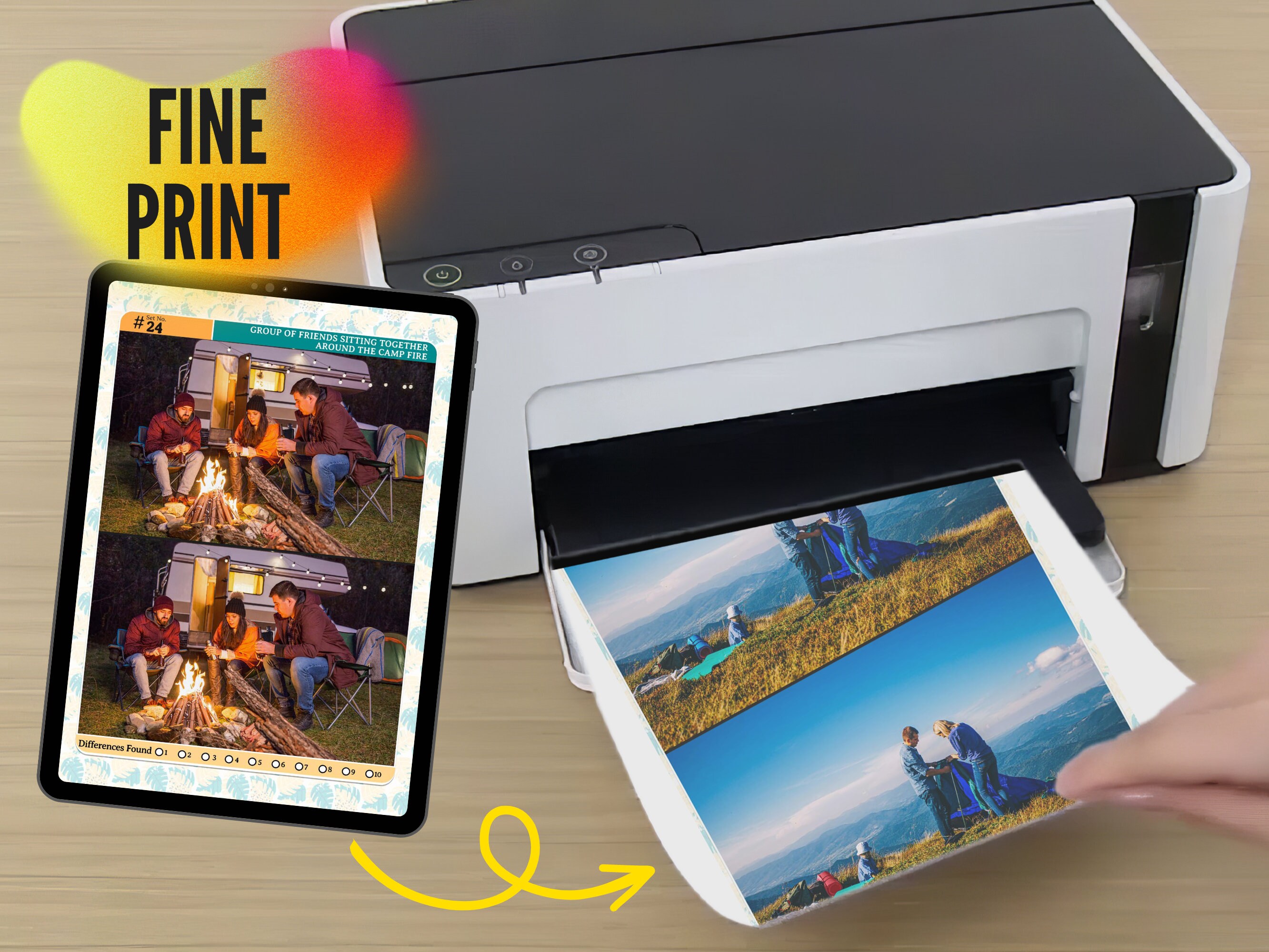 40 Camping Spot the Difference Printable Pages, Instant Download ...