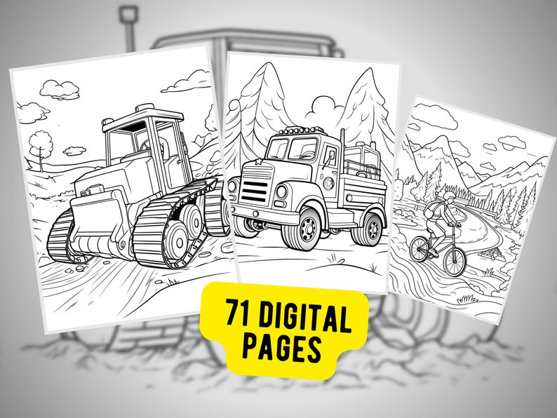 71 Vehicle Coloring Pages Printable PDF, Truck Car Coloring Pages ...