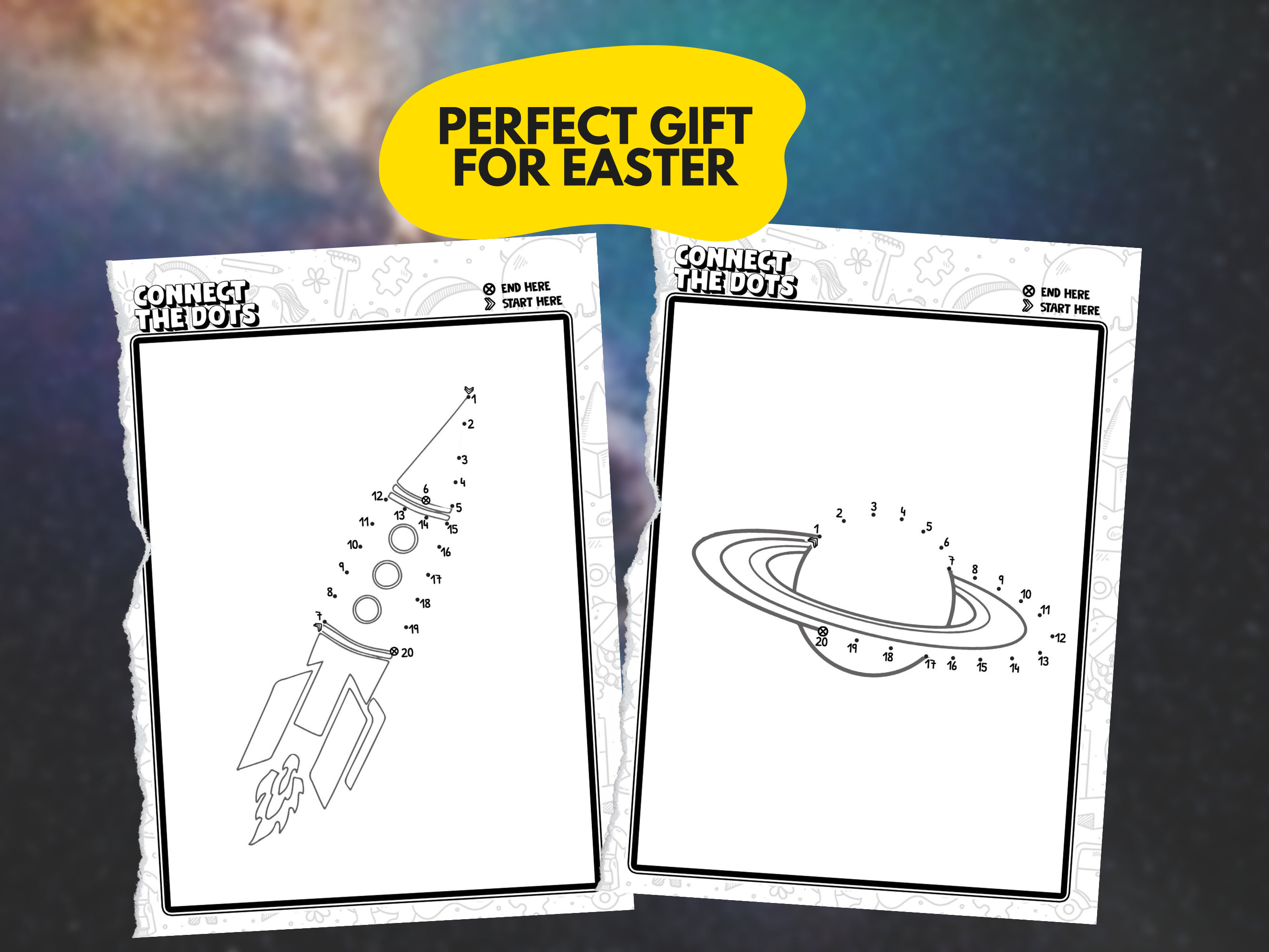 Galaxy and Space Connect the Dots Activity Pages Printable PDF for ...