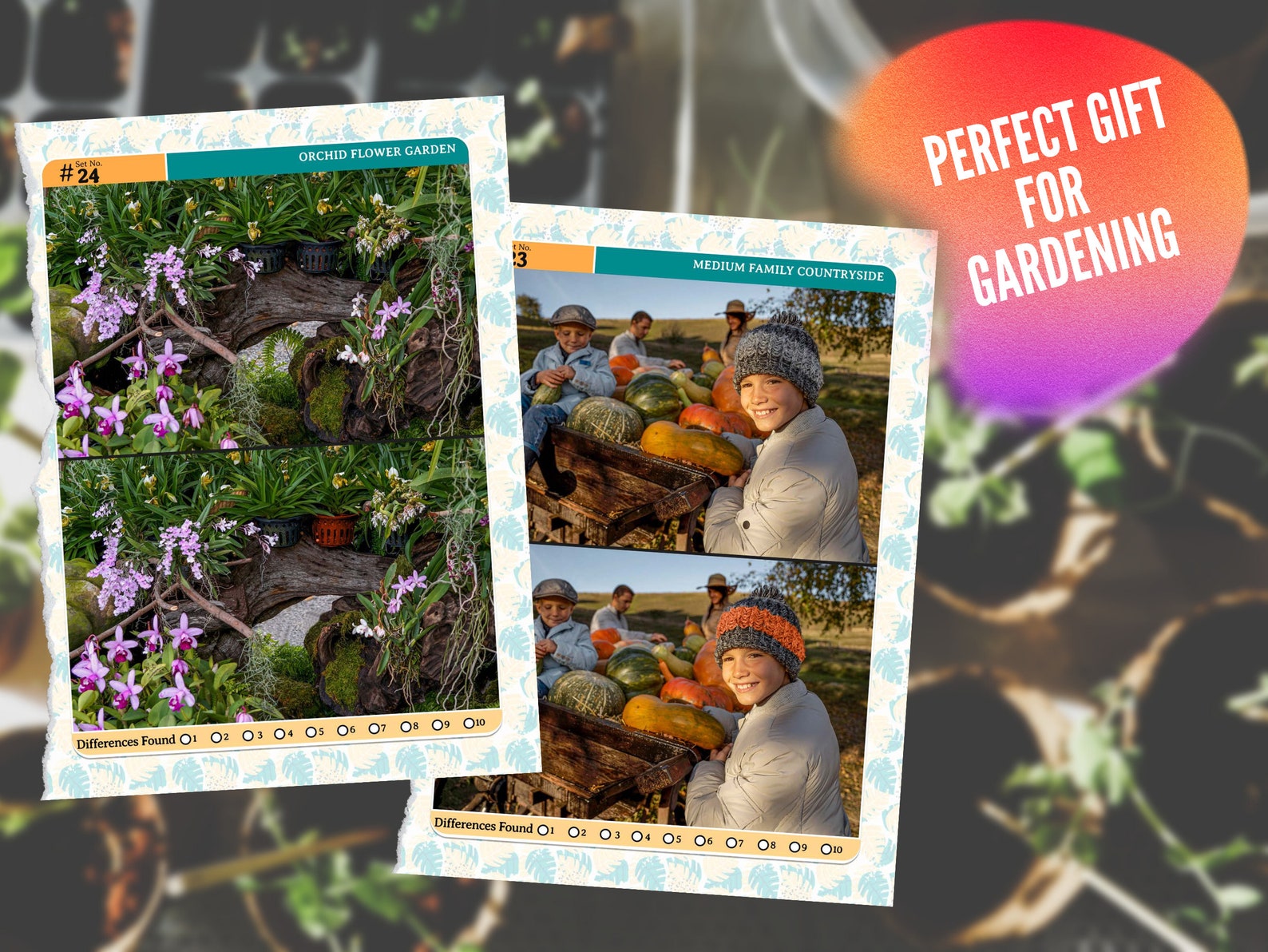 Gardening Lover Spot the Difference Printable Pages, Gardener ...